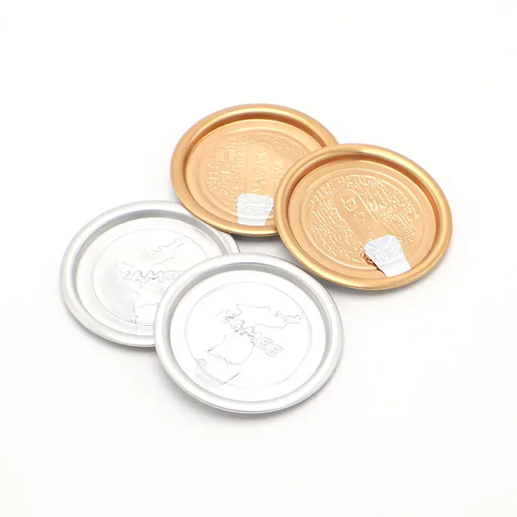Custom Logo Tinplate Ring Golden Silvery Aluminum Foil Easy Peel Tear ...