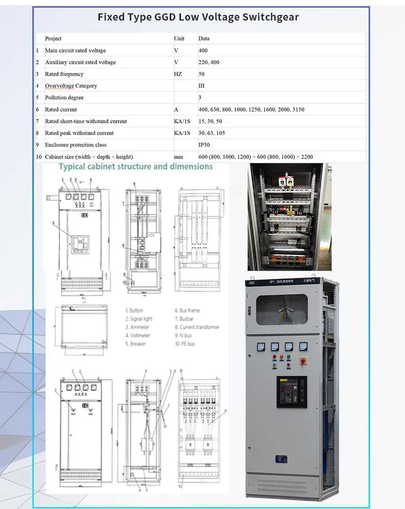 Power Supply Electrical Panel Switchgear 2000a Mccb Electrical ...