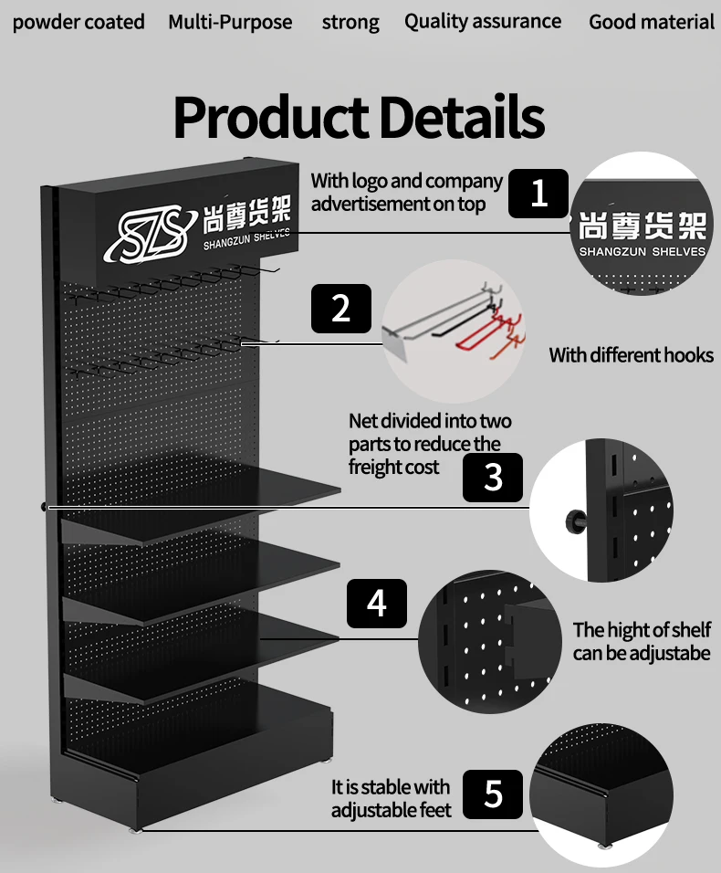 Grocery Fixture Peg Board Display Shelf For Auto Spare Parts Hardware ...