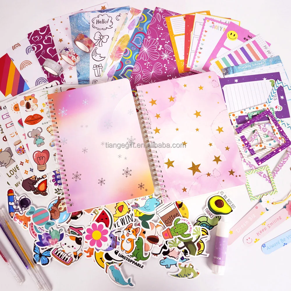 Custom Kids Scrapbook Journal Kit with Stickers & More