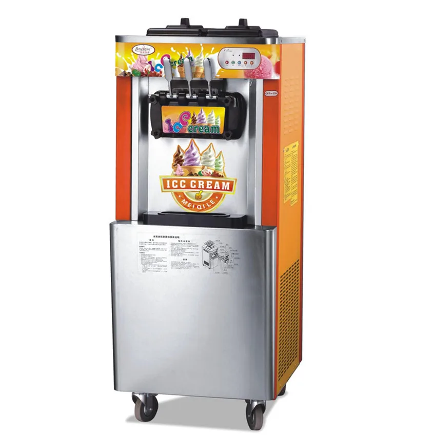 20-28L/H 3 Flavor Soft Ice Cream Maker Machine Commercial Soft Serve ...