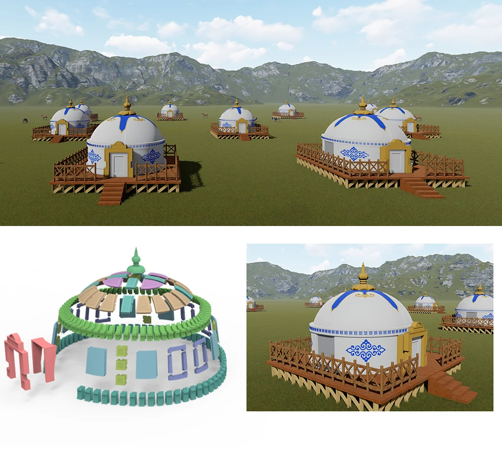 Round Igloo Mongolian Tent House On Mountain For Outdoor Hotel Yurt ...