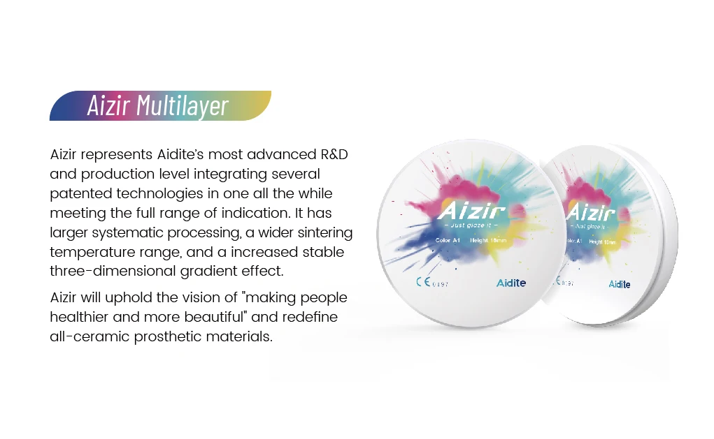Aidite Aizir 3D Multilayer High Translucency Zirconia Block