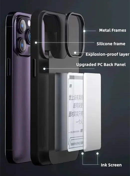 Luxury Design Smart NFC E Ink Screen Phone Case for Iphone
