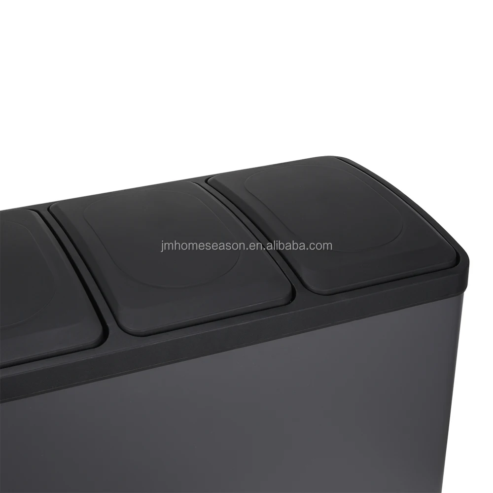3 Compartment Recycle Trash Can Pedal Bin Recycling Bin With 3 ...