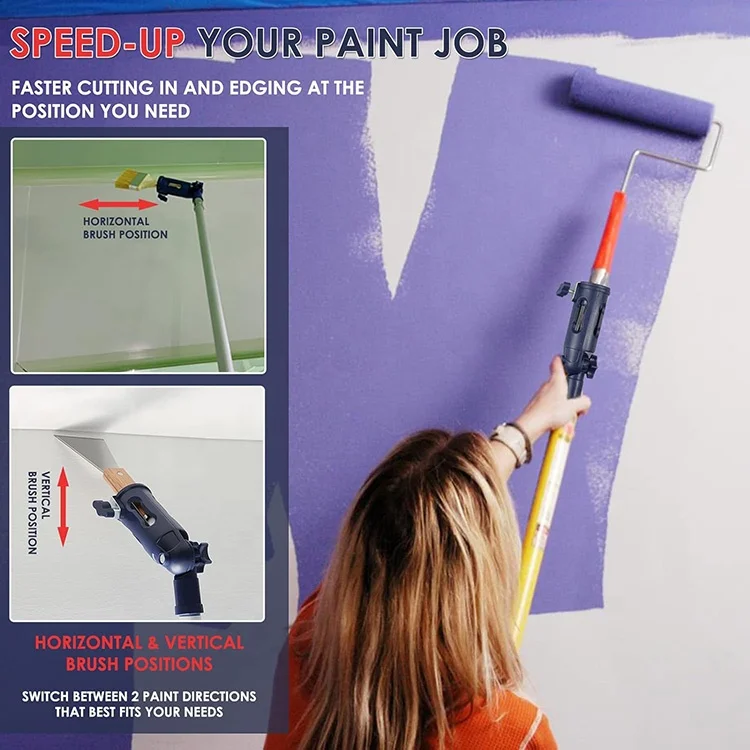 Paint Edger Brush Extender for High Ceilings - Multi Angle