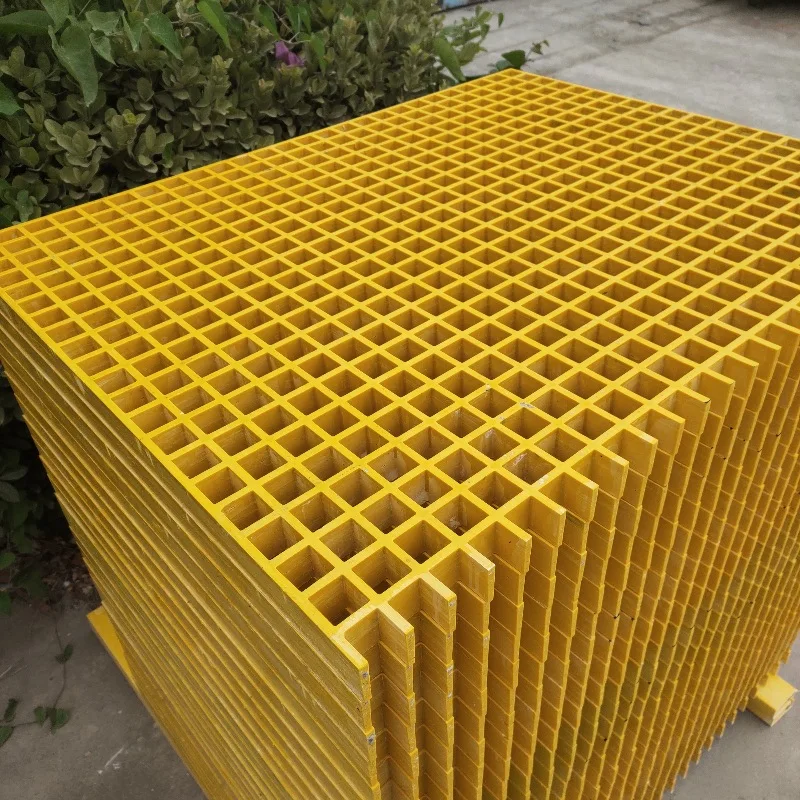 38x38x25mm Yellow Color Fiberglass Grating/anti slip Long Lasting FRP ...