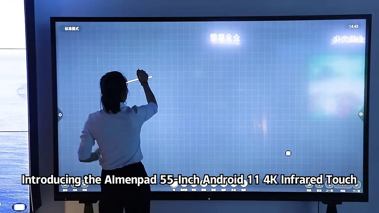 110-inch Smart Interactive Whiteboard With 4k Tempered Glass Ag Ir ...