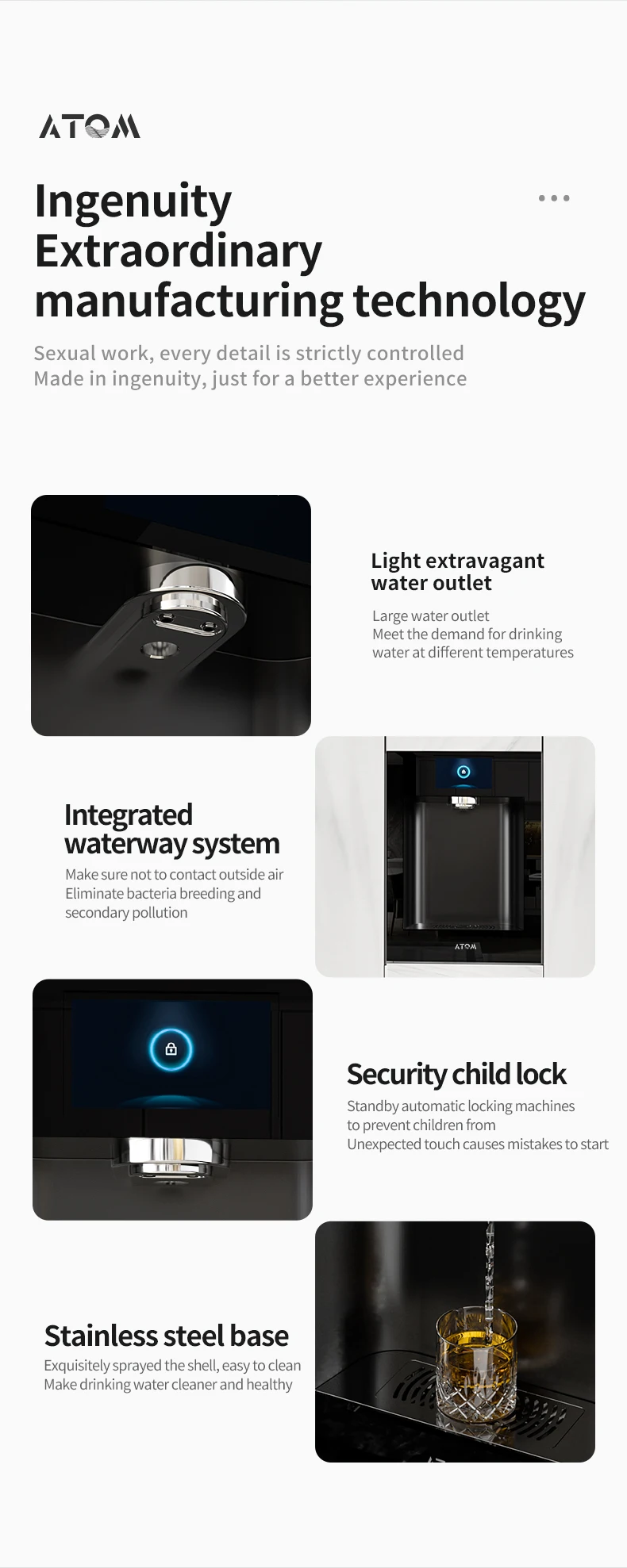 Built-in Stainless Steel Intelligent Desktop Water Dispenser Smart ...