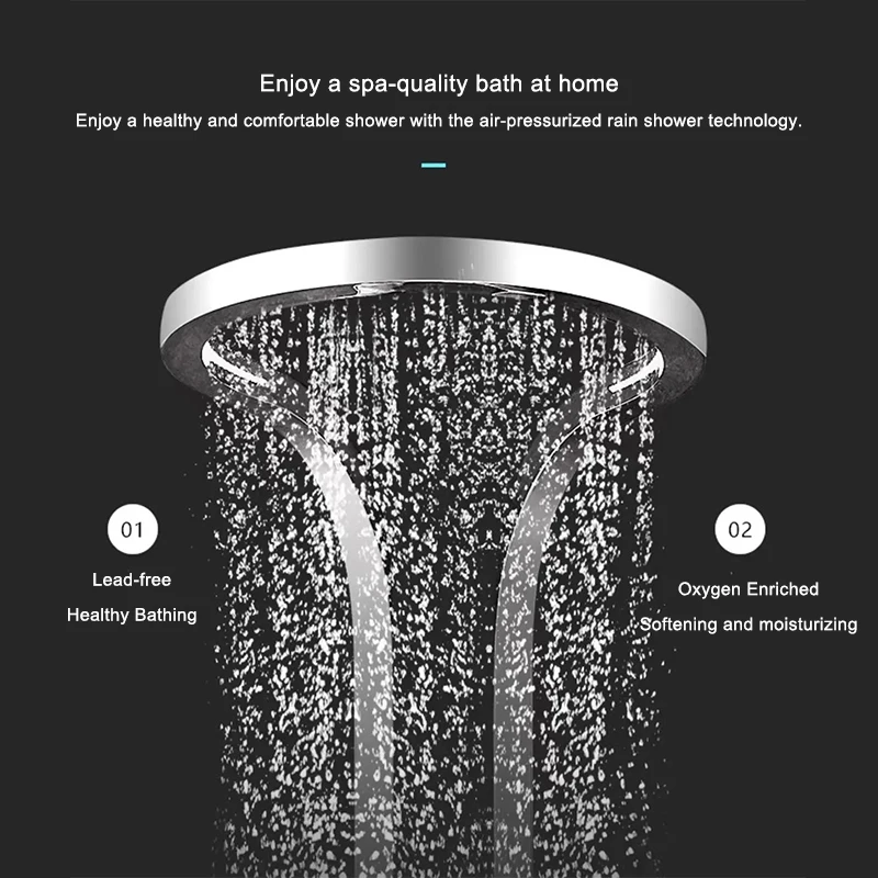Modern Creative Waterfall Shower Head Mixer Set Wall Bathroom ...