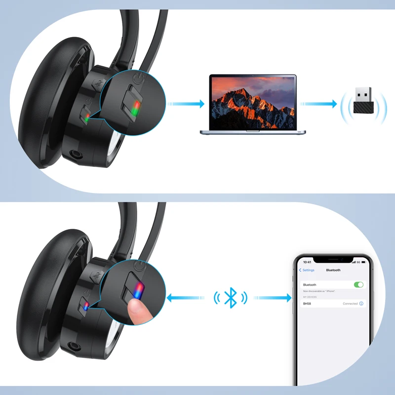 Bee BH58 Wireless Bluetooth Headset - Ideal for Call Centers