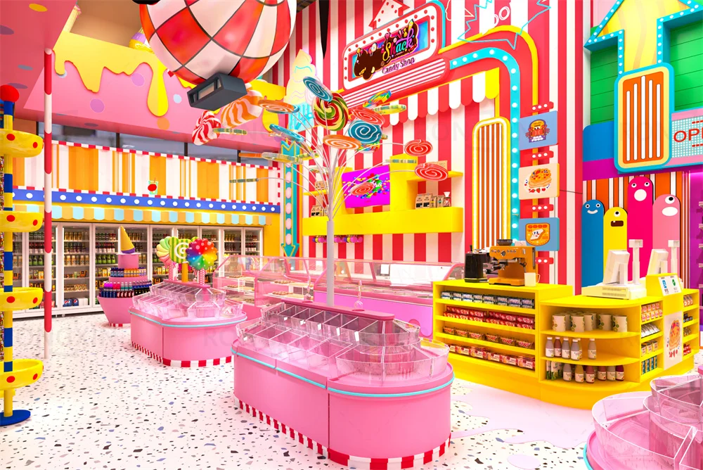 Custom Colorful Snacks Candy Shop Display - Acrylic Pick and Mix