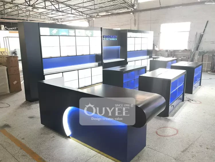 Wooden Mobiloe Phone Display Table,Customized Glass Display Showcase ...