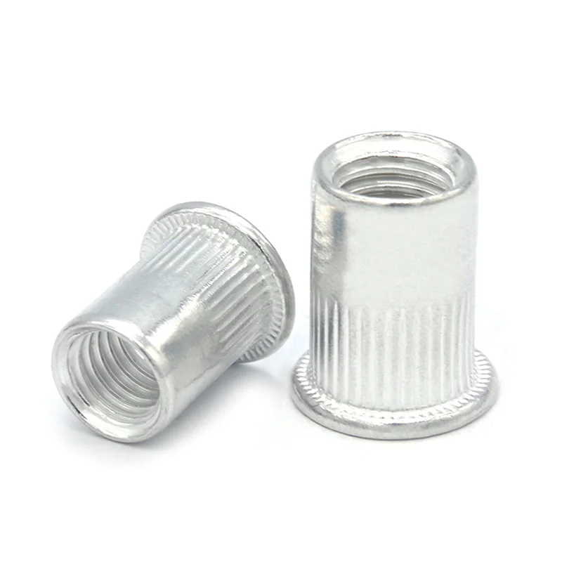 Factory Stock Stainless Steel Flat Head Rivet Nut With Knurled Flat Zinc Plated M3 M5 M12 Plain ...