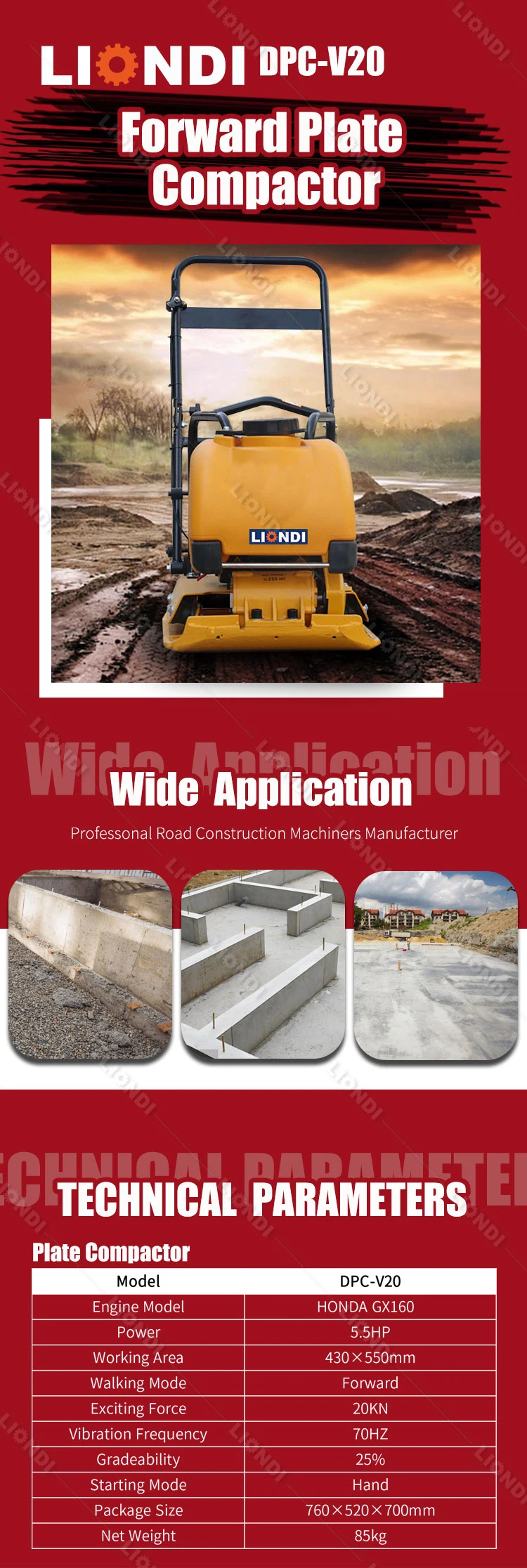 Liondi Small Size Plate Compactor Plate Compactor (walk Behind) - Buy ...