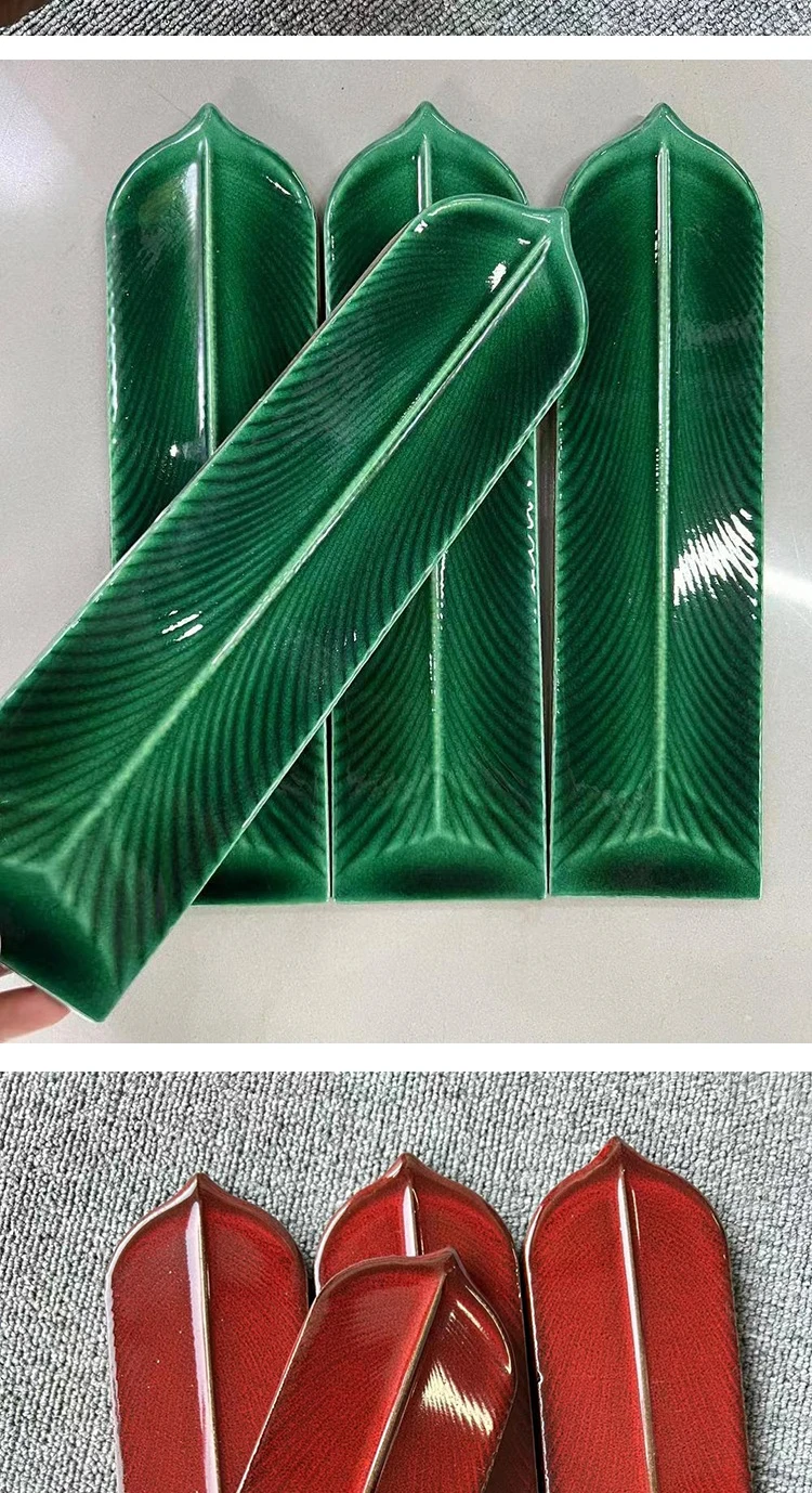 Modern Luxury 3d Art 80x300mm Feather Tile Ceramic Iridescent Tiles For ...