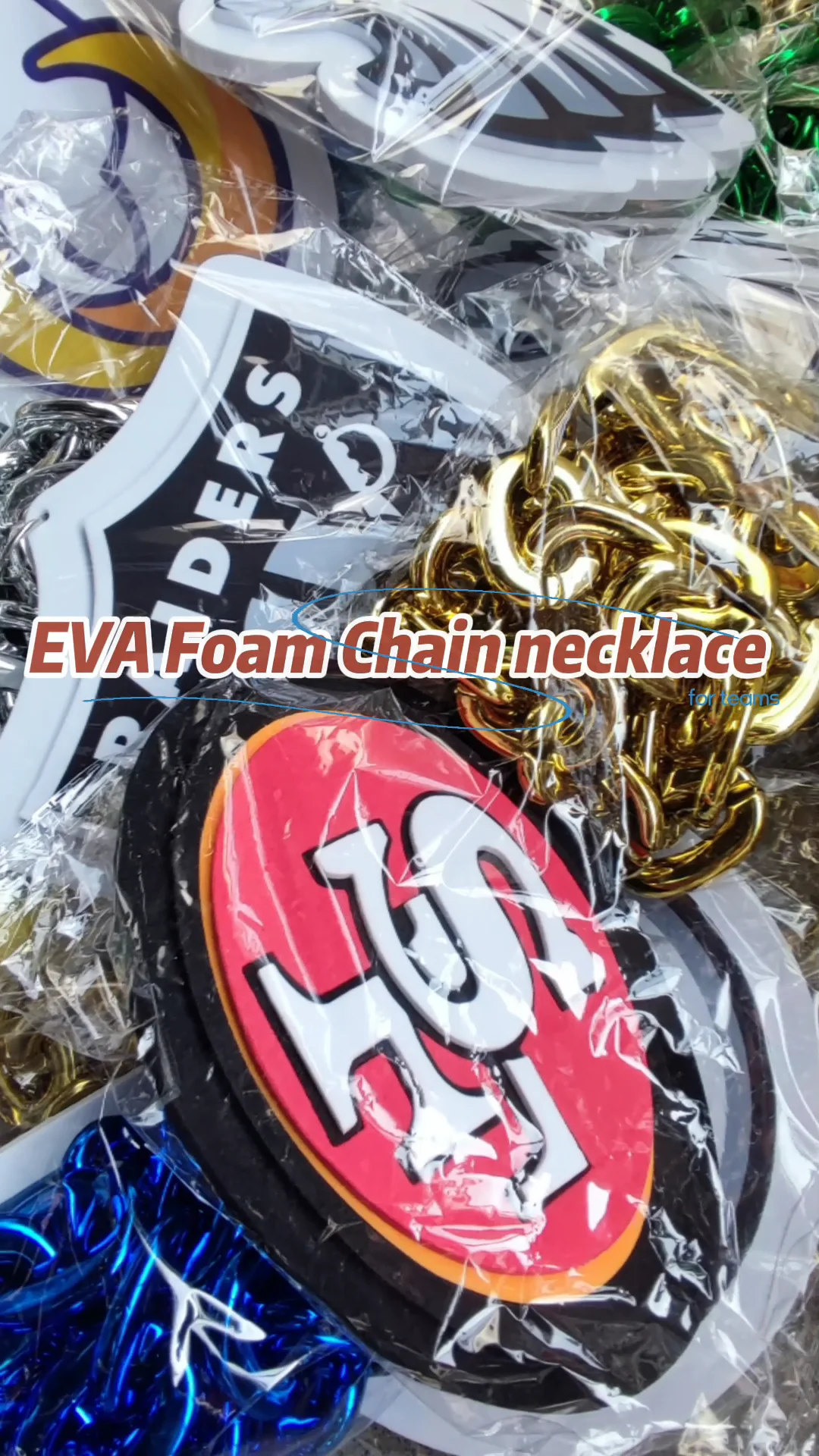 In Stock! 3d Nfl Football Fans Necklace Niners Eva Foam 49ers Chain ...