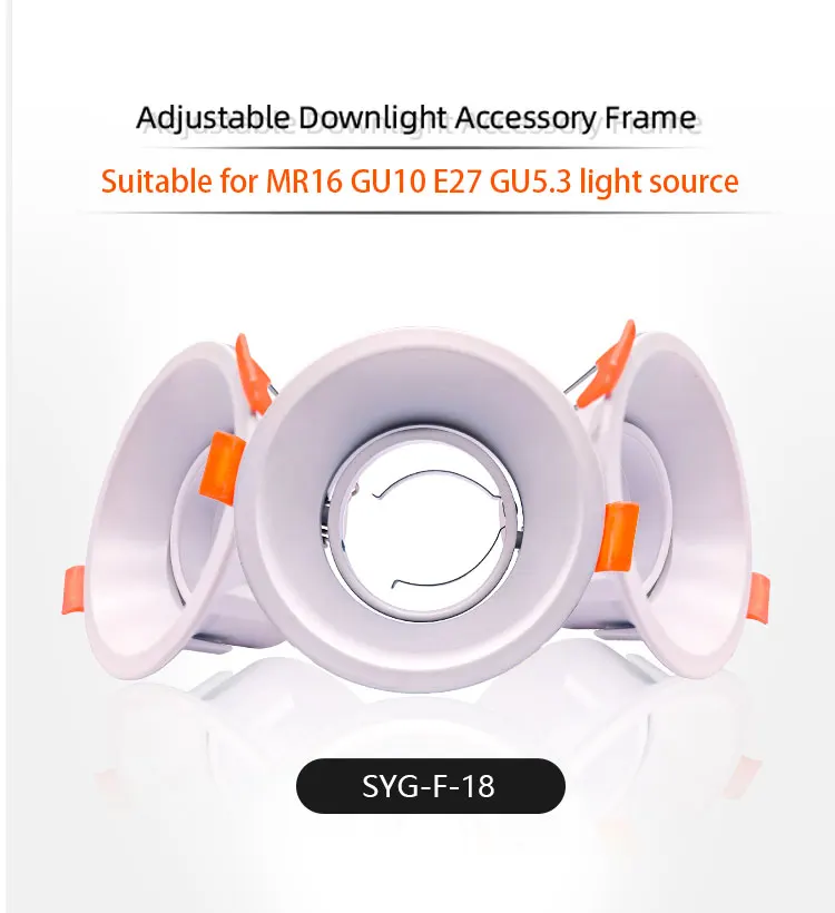 Circular Ceiling Downlight Shell White Frame Aluminum Anti Glare ...