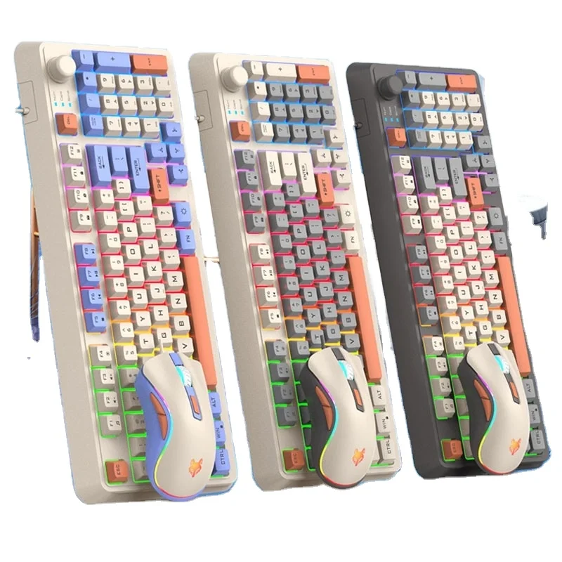94 Keys Keyboard Kit Wired Laptop Computer Gaming Keyboards Mouse
