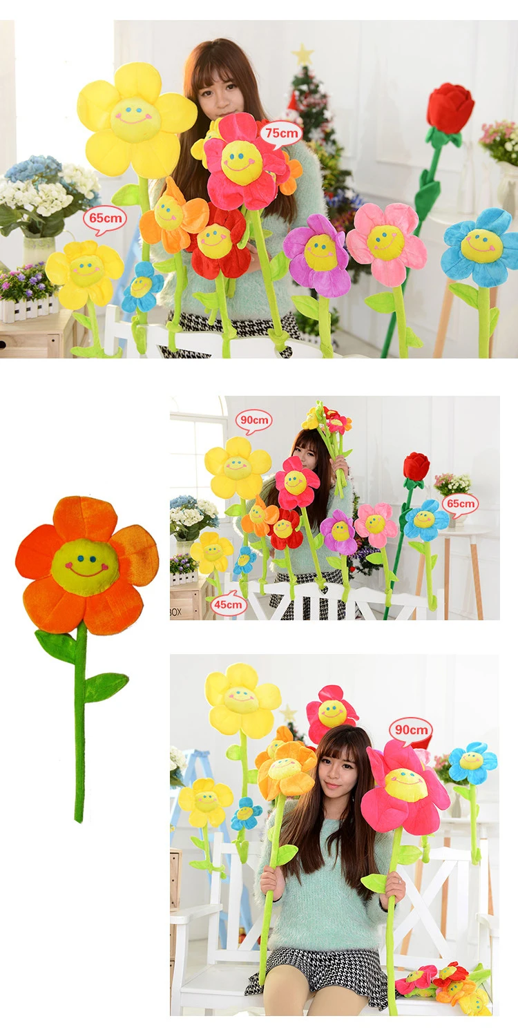 Plush Flower Bendable Stems Colorful Stuffed Flowers Plush Toy Durable ...