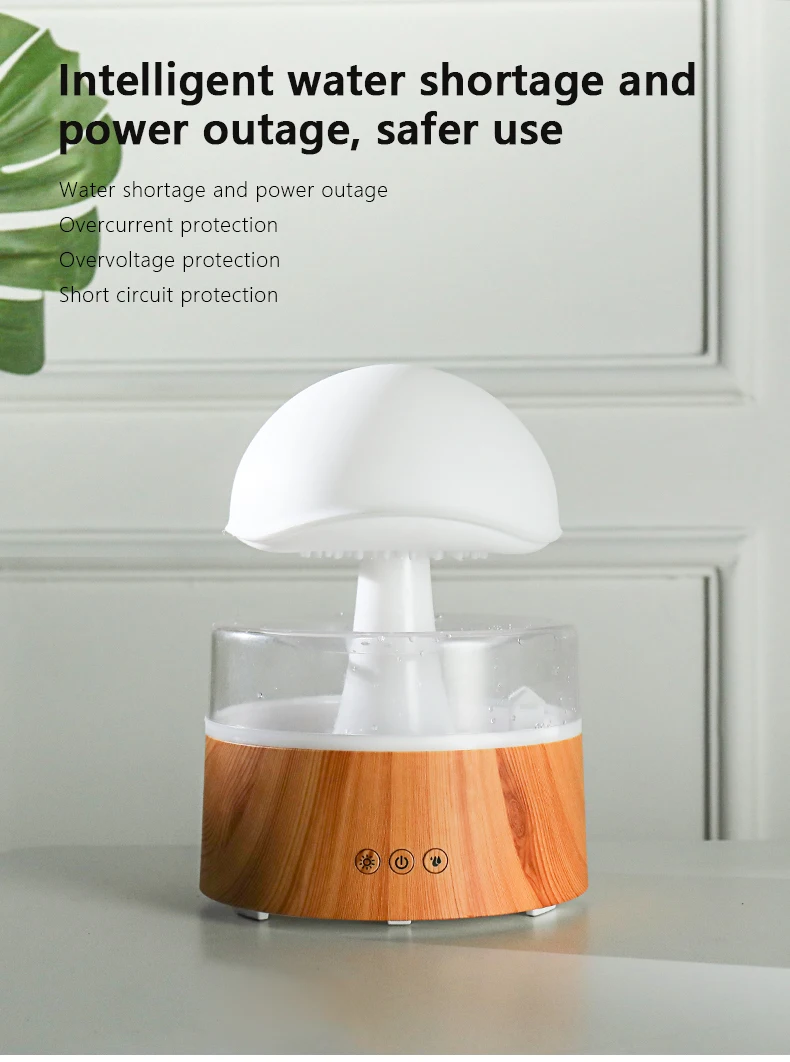2023 New Product Aromatic Raindrop Humidifier 500ml Aromatherapy Diffuser Color Light Cloud Air ...
