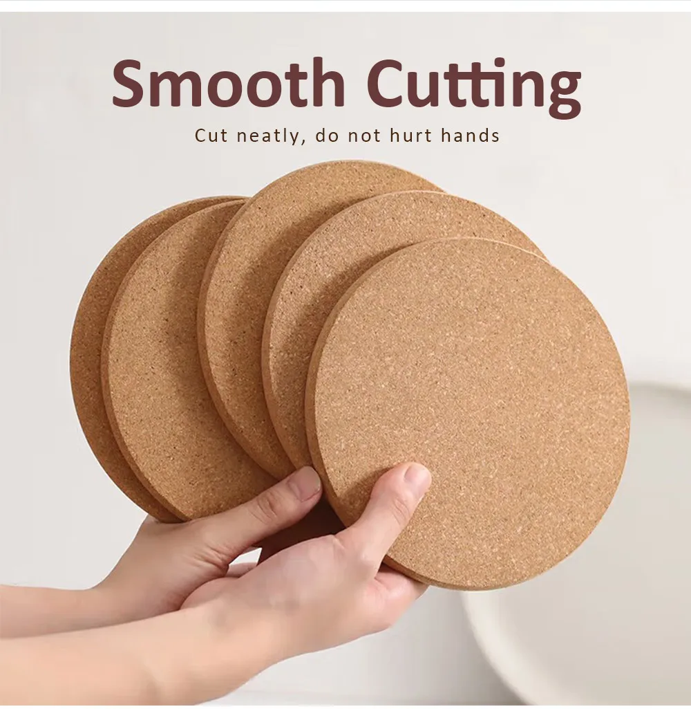 Natural Eco Friendly Small Order Wooden Coasters Custom Shape Cork ...