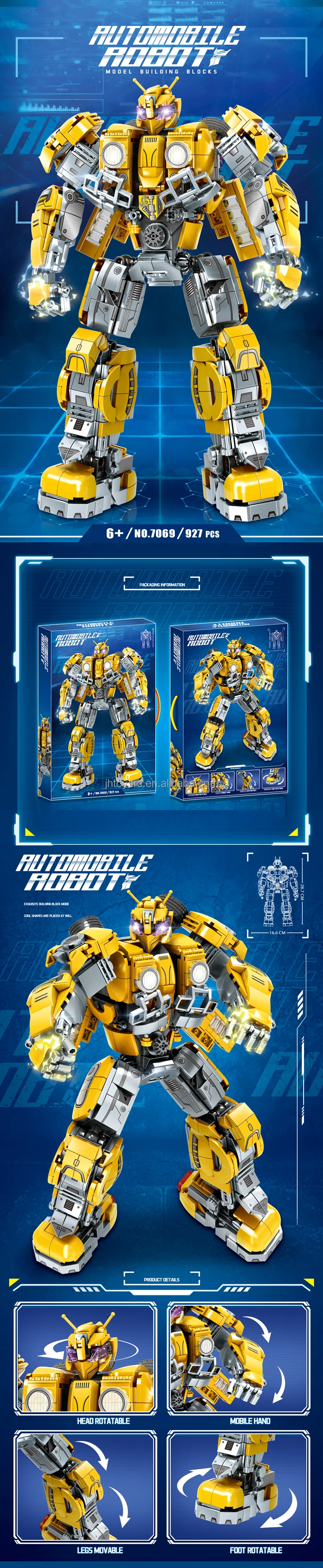 Plastic Bee Action Figure Robot Model Kit Transform Brick Toys ...