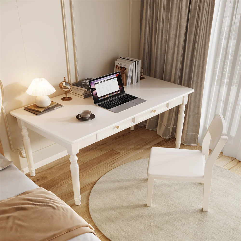 Home Office Writing Desk Writing Table Solid Wood Computer Desk With 2 ...