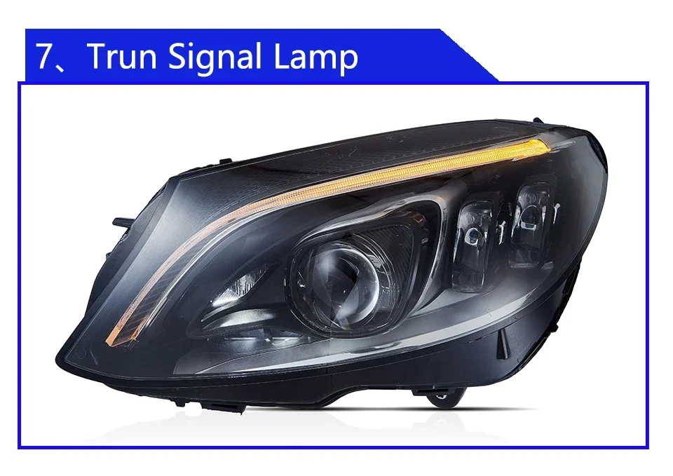 W205 Headlight Upgrade for Benz C Class 2014-2021 C180 C200 C260 C300 ...