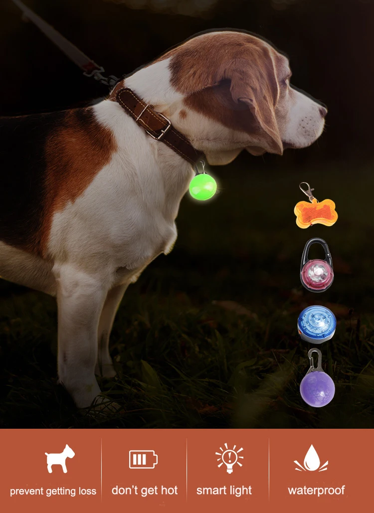 Led Flash Dog Collar Glowing Pendant Night Walking Glow Waterproof ...