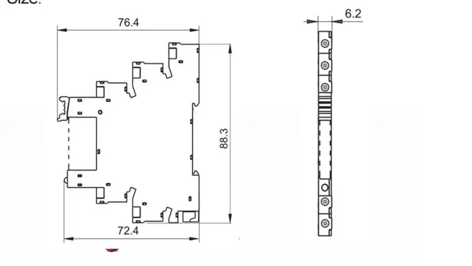 Din Slim/ssr Relay Base Din Mount With Led 6a 1co Relay 41f-5-zs 41f-12 ...
