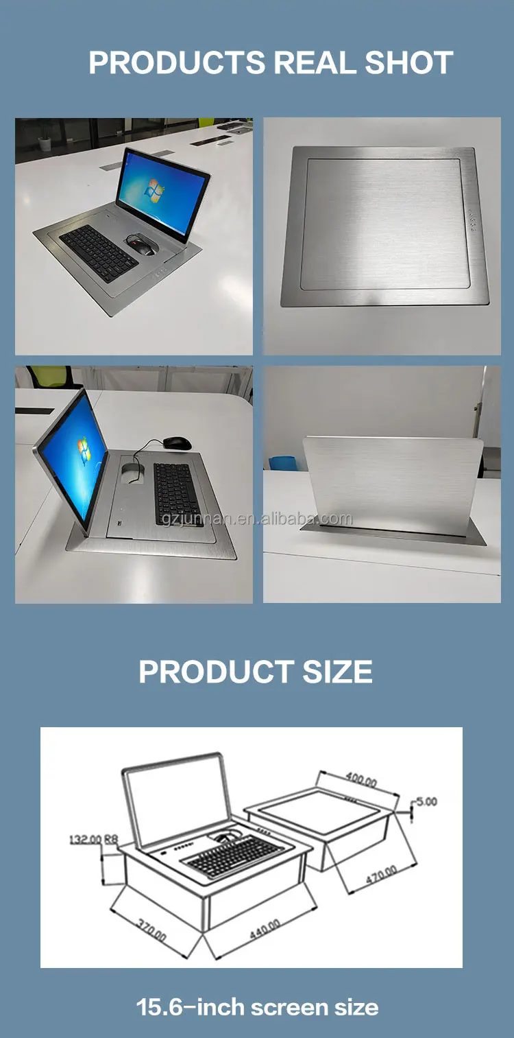 Adjustable Computer Lift Computer Table Hidden Monitor Lift Desktop ...