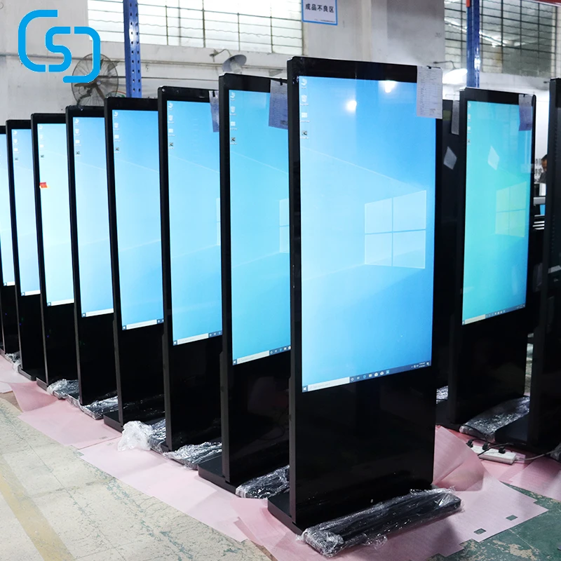 Floor Standing Vertical Tv Touch Screen Kiosk 4k Indoor Advertising ...