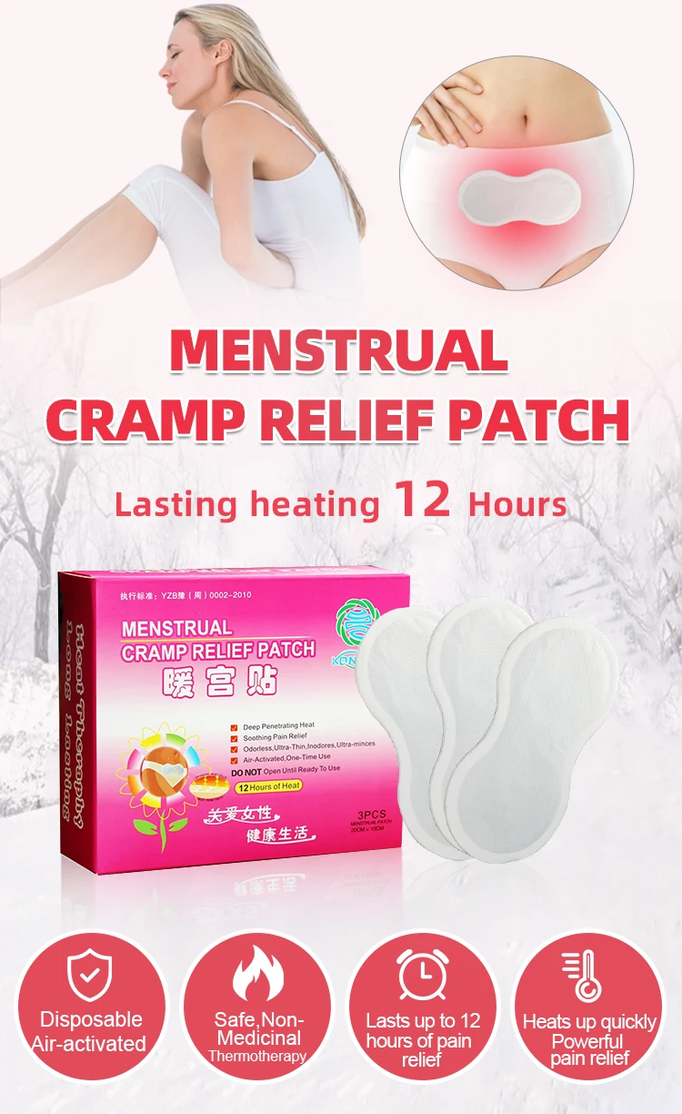Factory Price Adhesive Heat Therapy Menstrual Cramp Patch Women ...