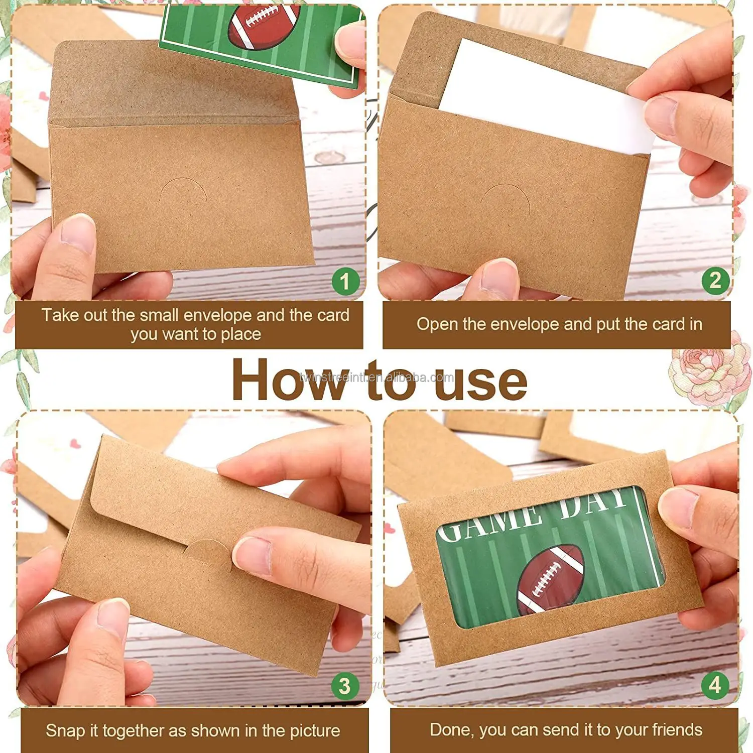 Custom Cardboard Business Invitation Card Envelope Paper Envelope with ...