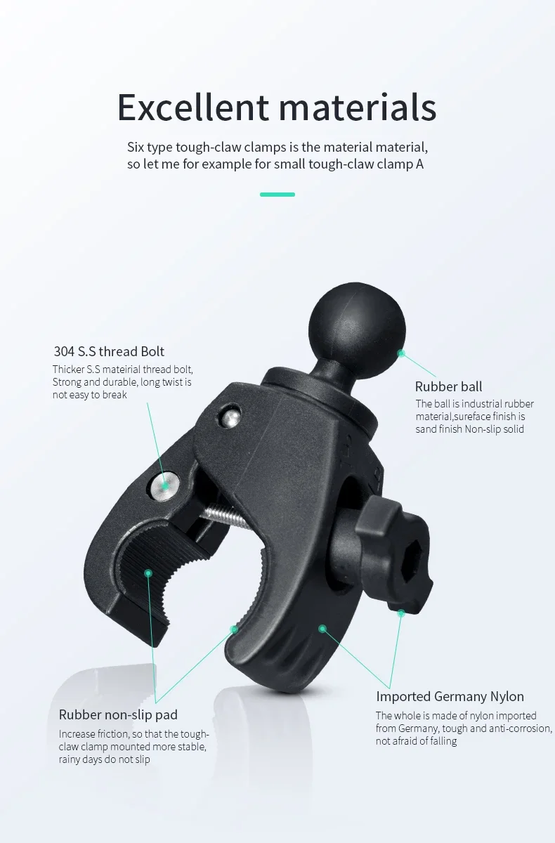 Aluminum Tough Claw 1.5 Inch Ball Mount Clamp Compatible With Ram ...