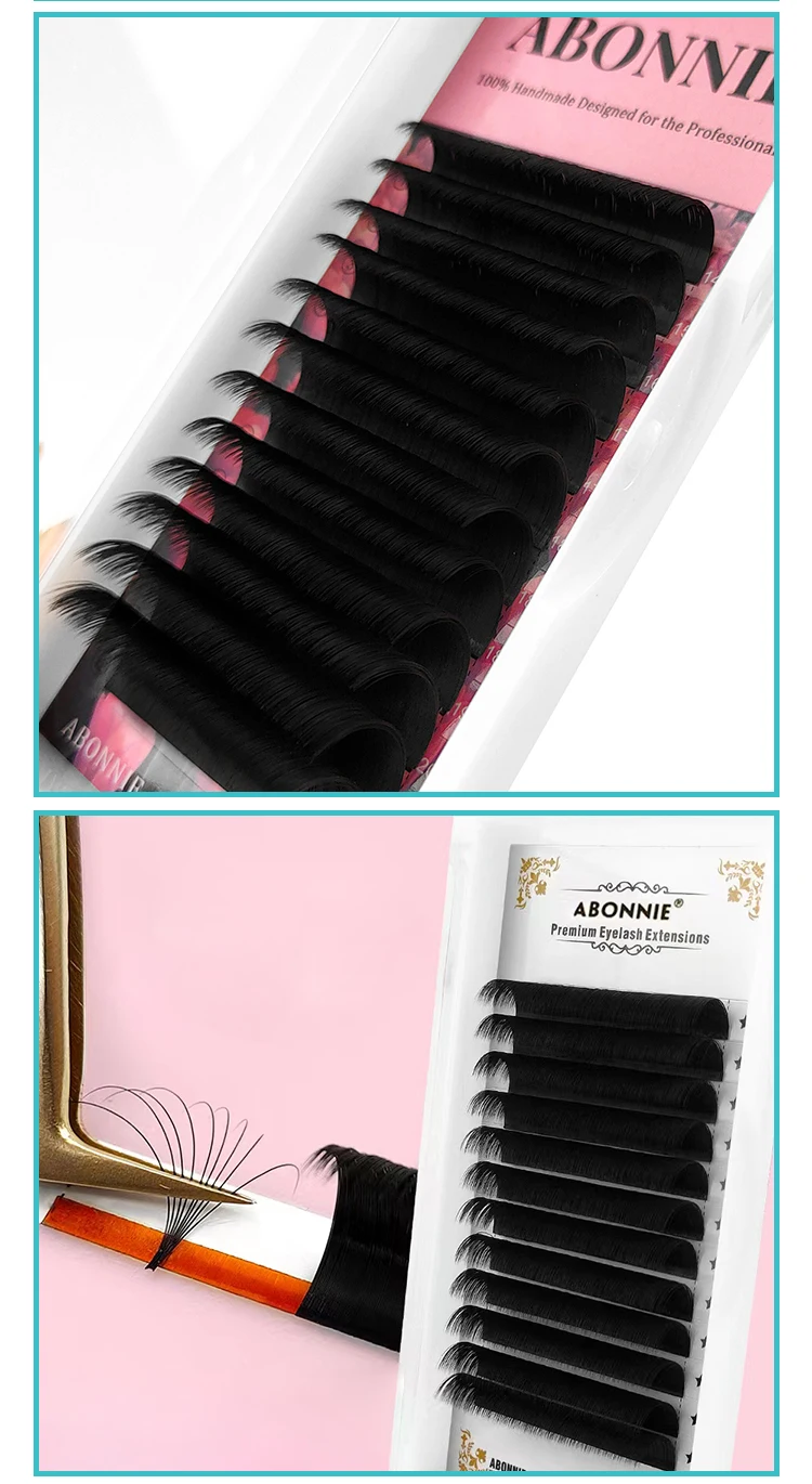 Abonnie Mega Volume 0.03 .05 07 Cashmere Lash Extensions Easy Fan Lash Tray C Cc D Dd L M Curl ...