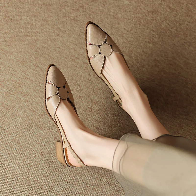 2023 New Summer Baotou Heelles Fashion Roman Sandals Single Shoe Women ...