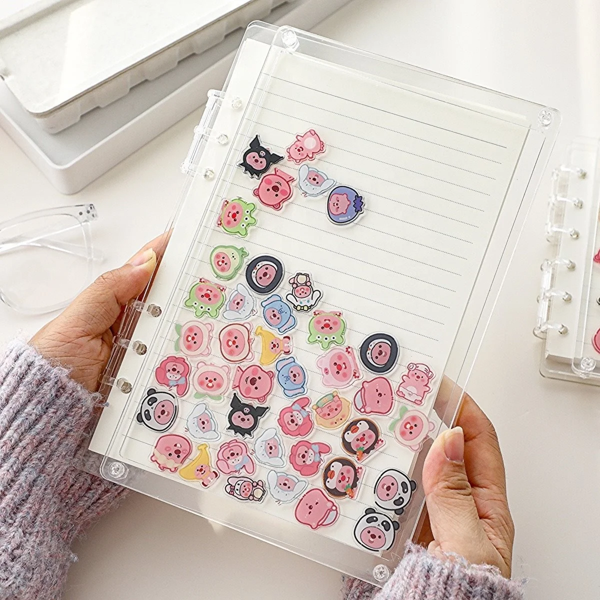 Custom Quicksand Transparent A7 Notebook - DIY Acrylic