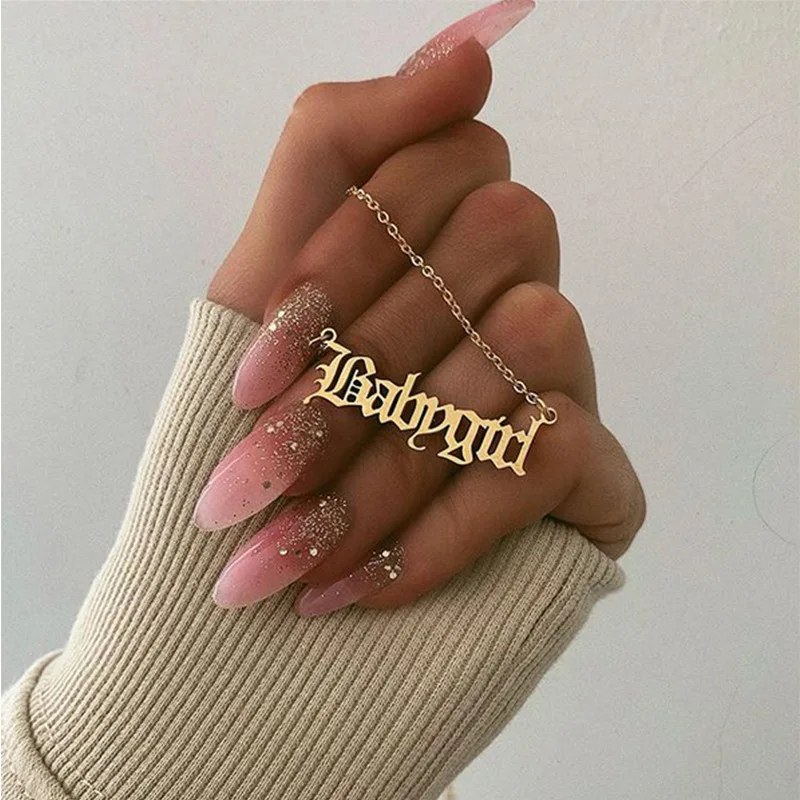 15 Pieces Wholesale Custom Jewelry Babygirl Alphalete Stainless Steel