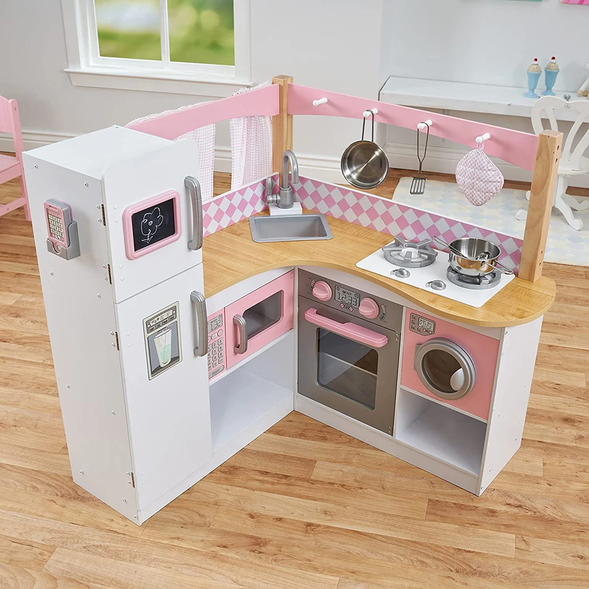 Girls Gifts Pretend Play DIY Wooden Kitchen Toys Set