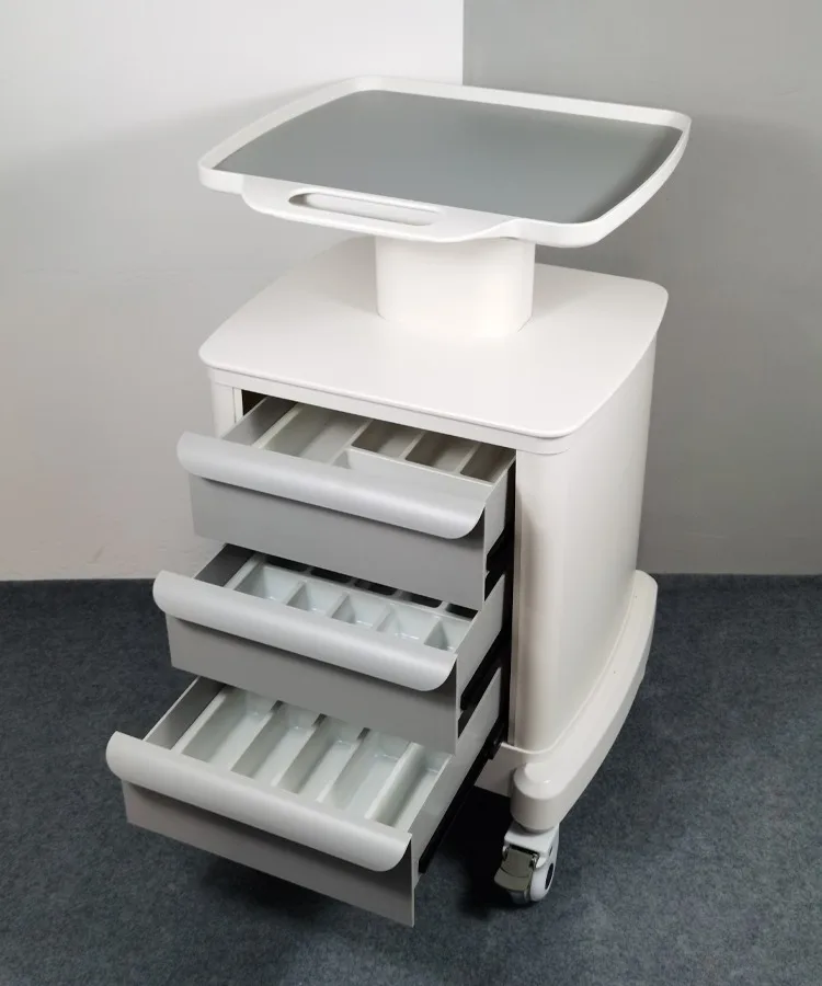 Medical Clinic Mobile Trolley With Wheels Instrument Base Storage Side ...