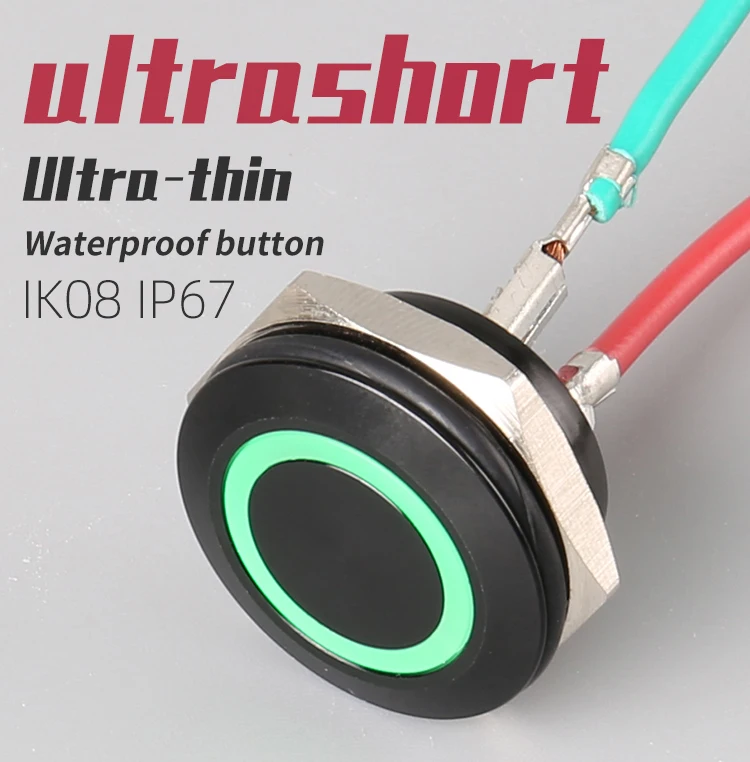 16mm Mini Micro Flat Head Push Button Resettable Power Waterproof Ip67 ...
