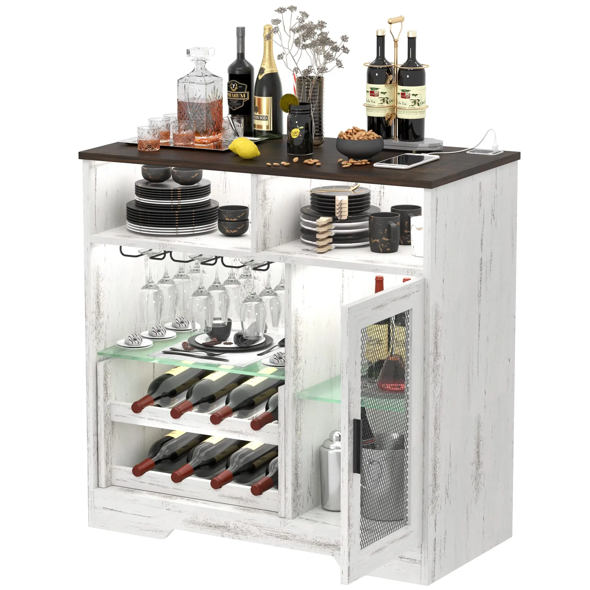 Farmhouse Door Mini Bar Cabinets - Luxury & Customization
