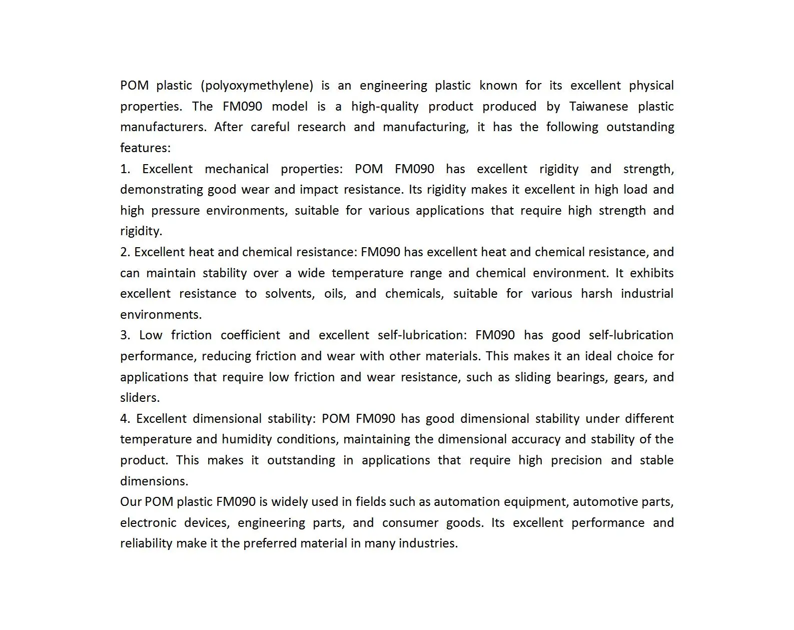 Raw Plastic Material Formocon Pom Polyformaldehyde Wear Resistance High ...