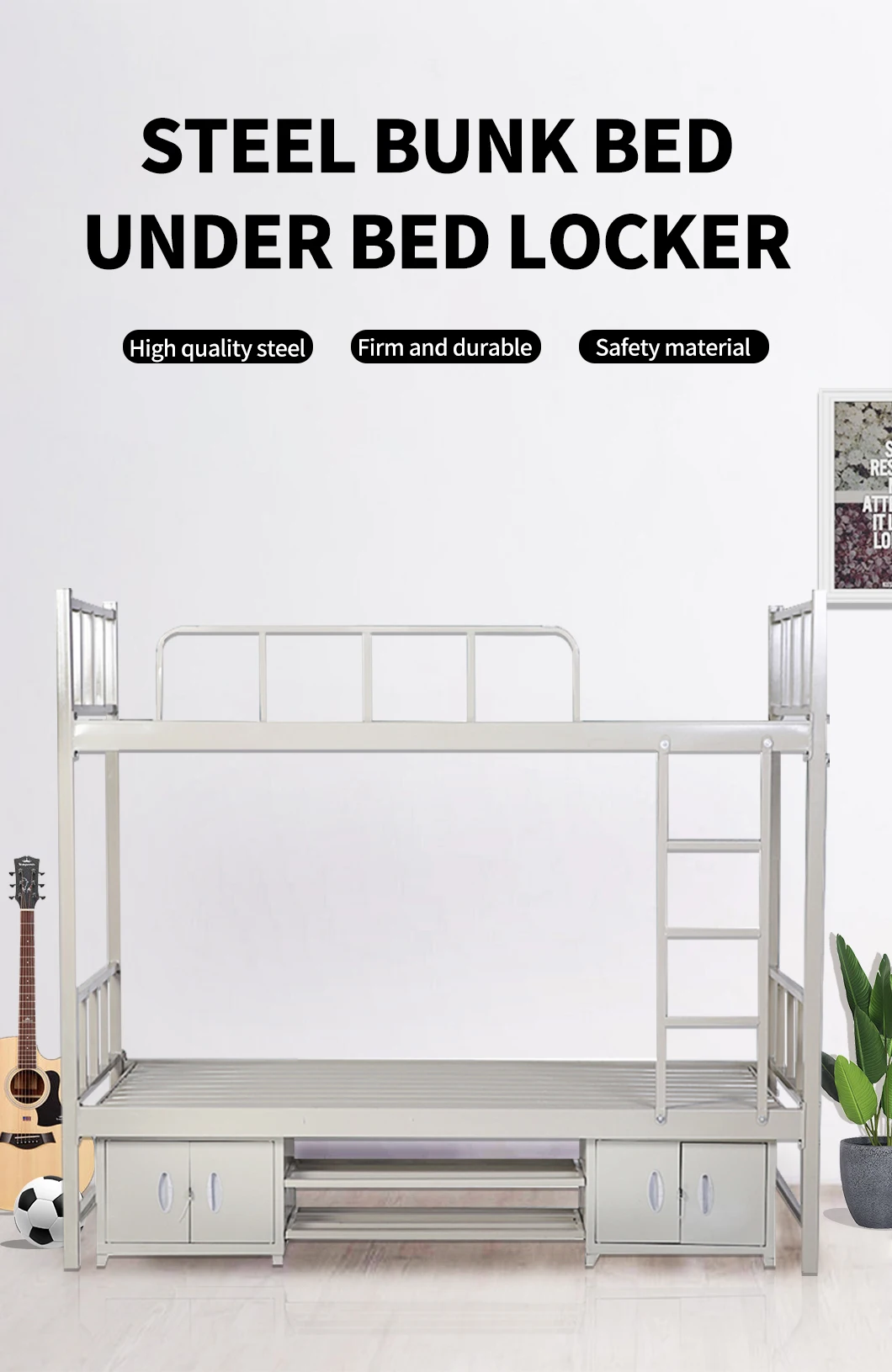 Dormitory Bunk Bed Iron Bunk Beds Double Metal Bed With Stairs Double ...
