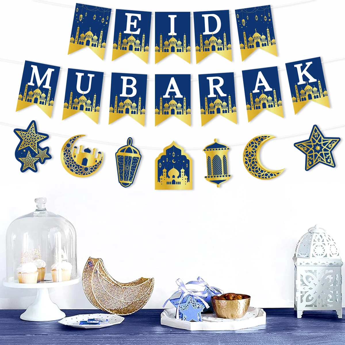 Eid Mubarak Paper Hanging Bunting Garland For Ramadan & Oem