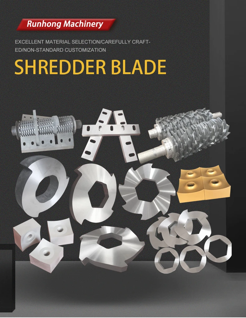 Single Shaft Shredder Rotor Blades Knives For Plastic Recycling Machine ...