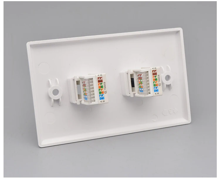 ZHEFAN 2 ports Modular Jack Face Plate Data Faceplate Us Standard Wall ...