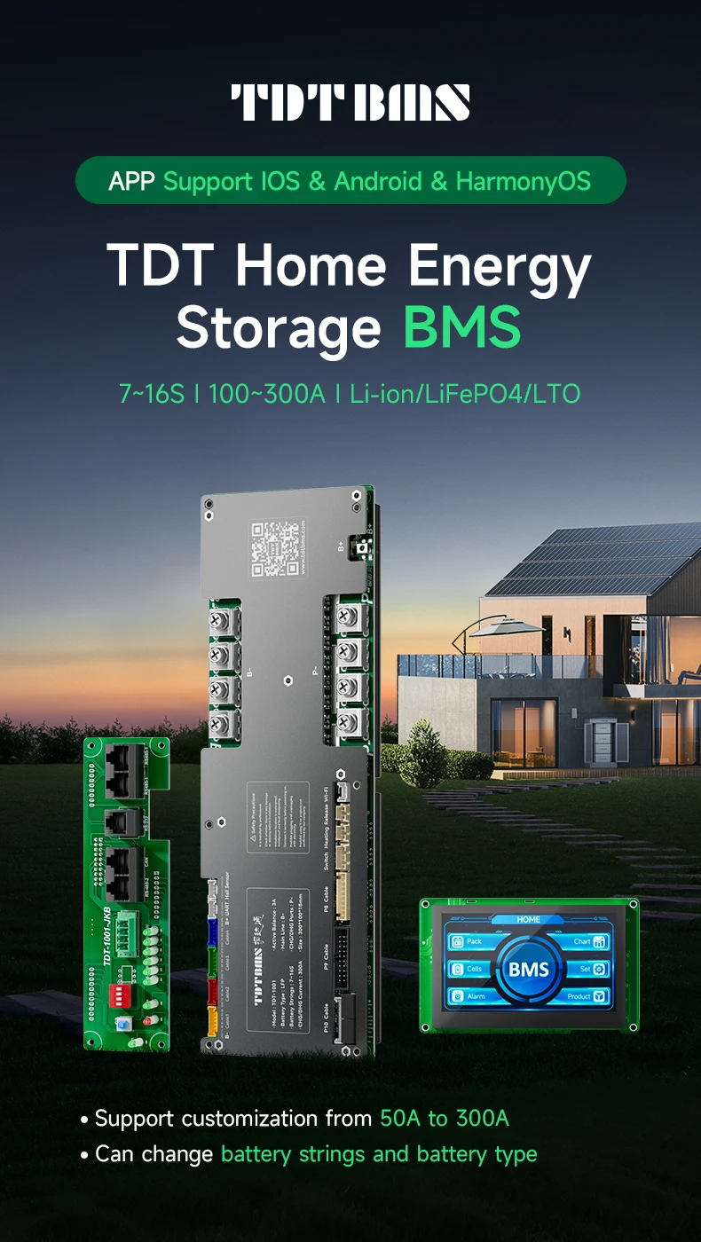 TDT 3A Active Balancer Smart BMS for 16S Lifepo4 Battery Pack